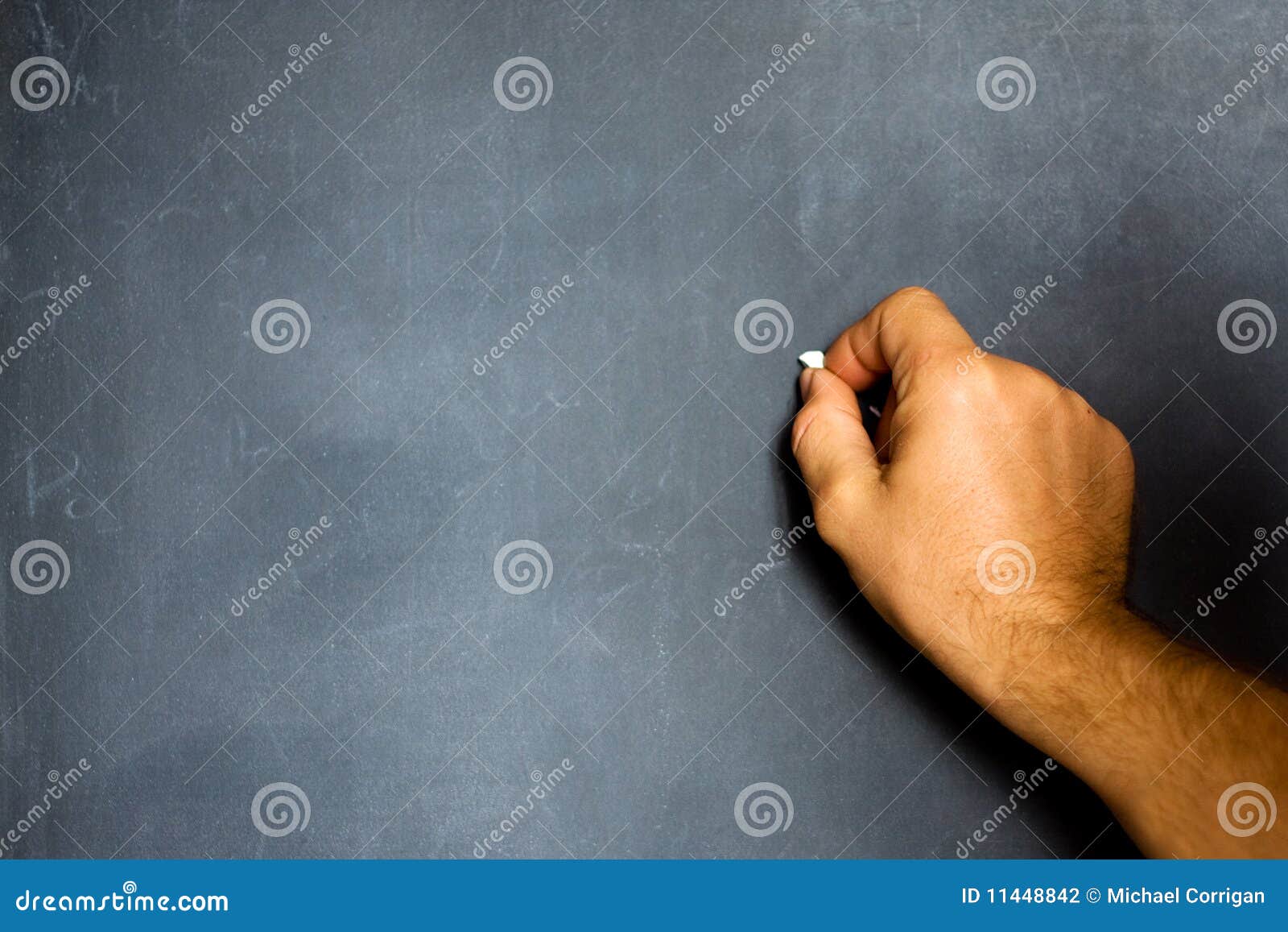 Hand on a blank chalkboard stock photo. Image of notification - 11448842