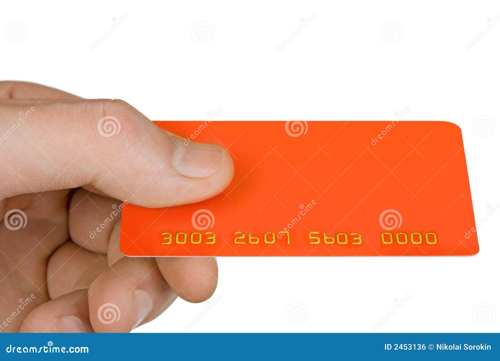 Hand with Blank Discount Card Stock Photo - Image of commercial ...