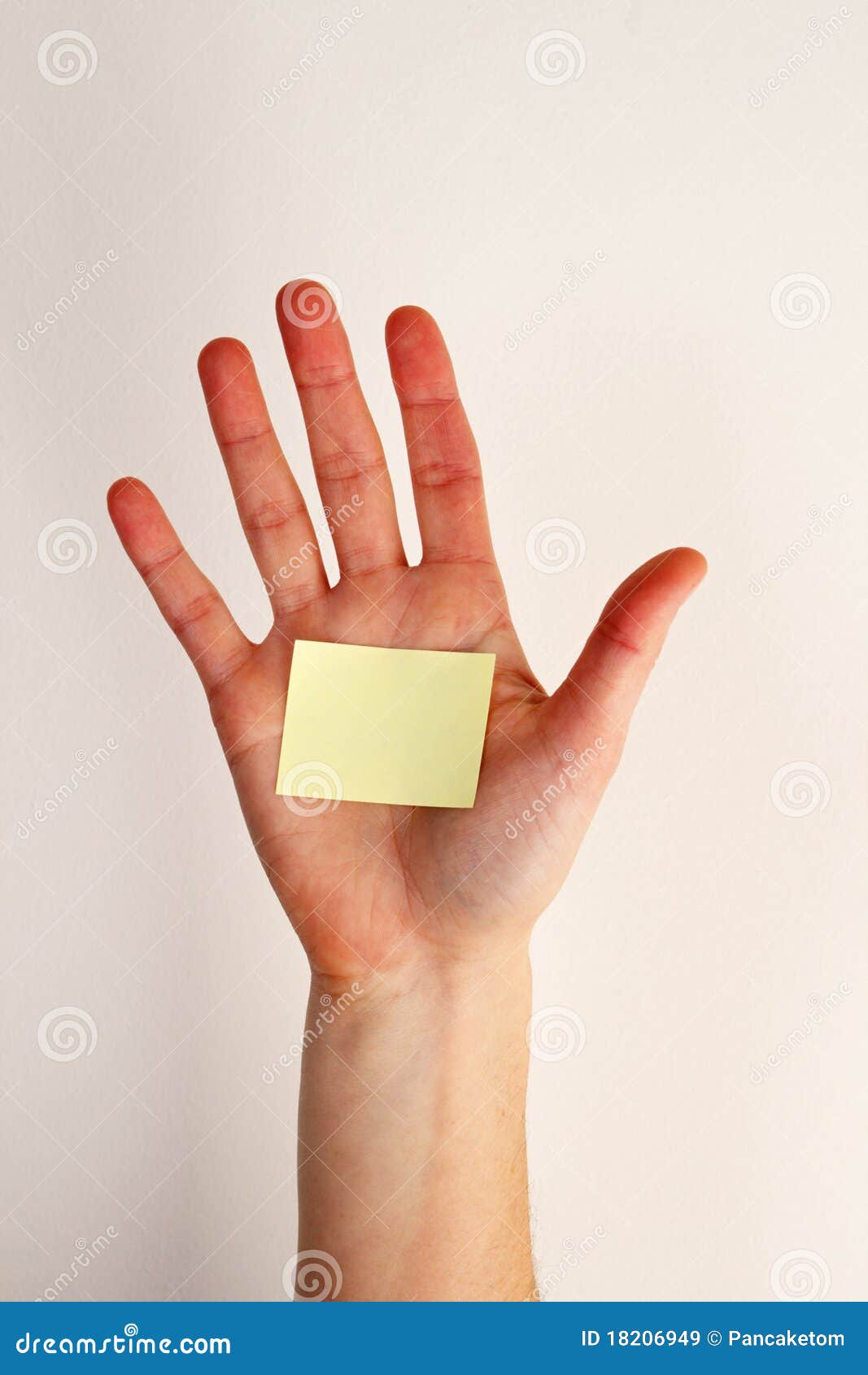 Hand with blank note stock image. Image of hand, negative - 18206949