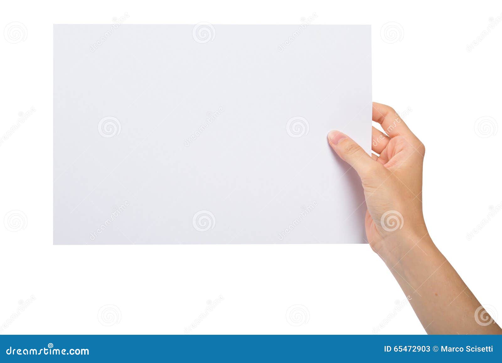 Hand with Blank Sheet of Paper Stock Image - Image of list, despair ...