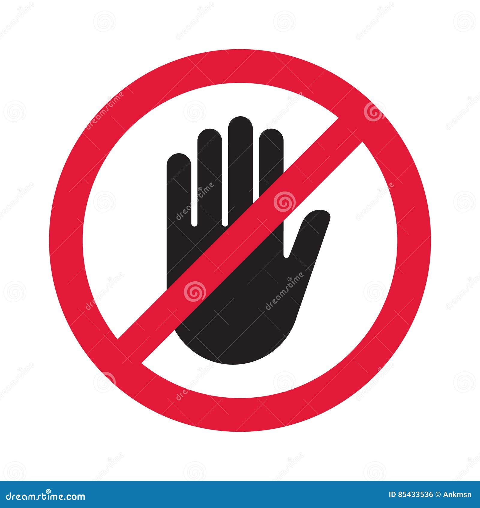 Hand blocking sign stop stock vector. Illustration of computer - 85433536