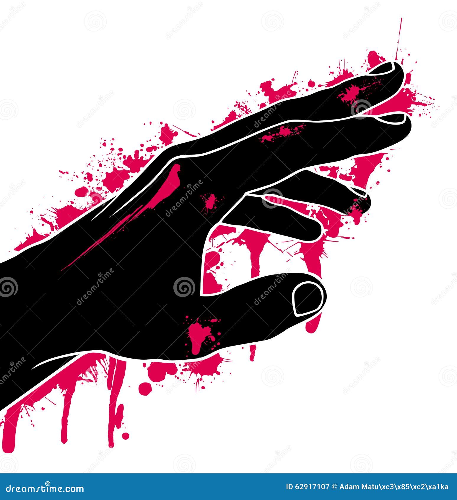 Hand in blood stock vector. Illustration of icon, finger - 62917107