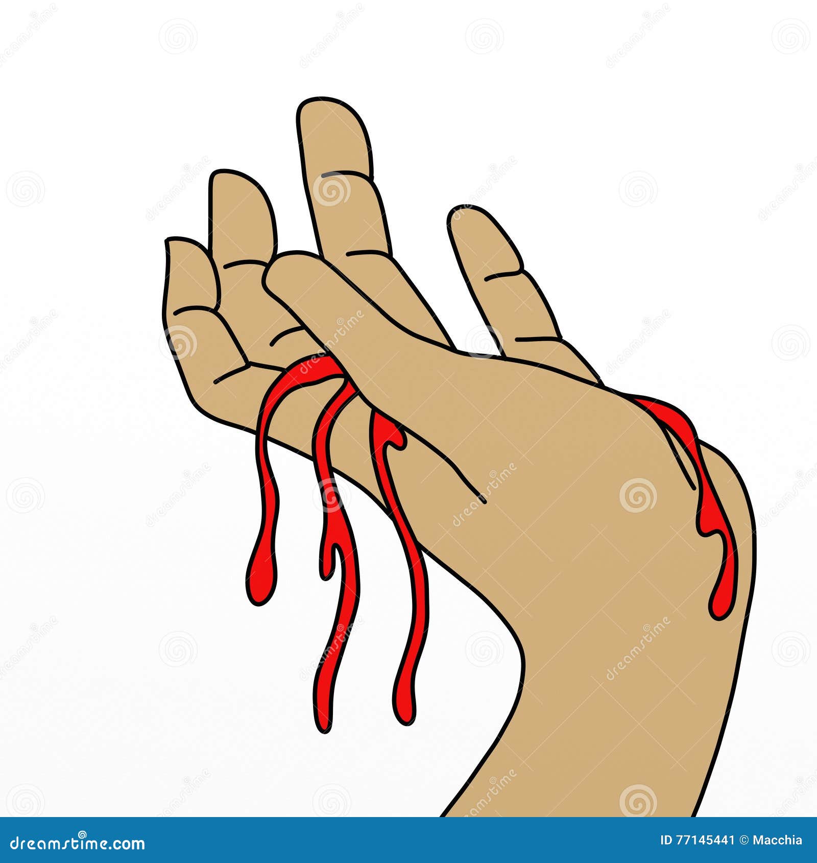 Hand and blood stock illustration. Illustration of hand - 77145441