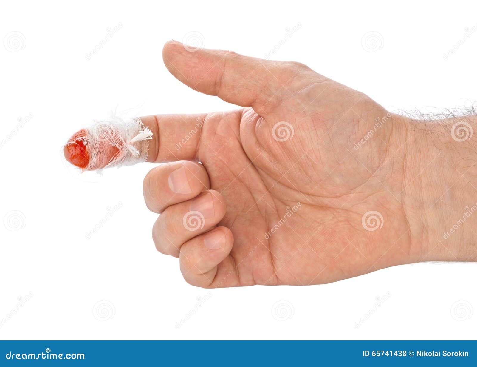 Hand with Blood and Bandage Stock Photo - Image of palm, injured: 65741438