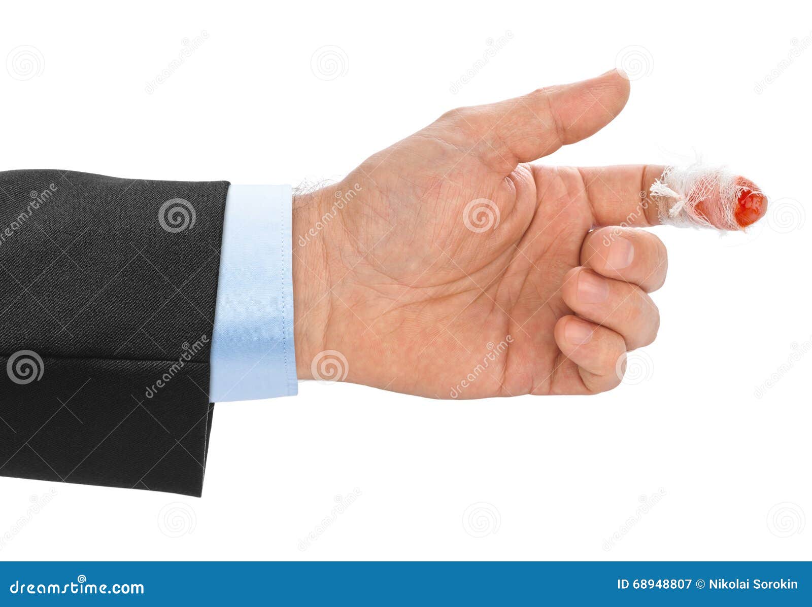 Hand with Blood and Bandage Stock Image - Image of bandage, painful ...