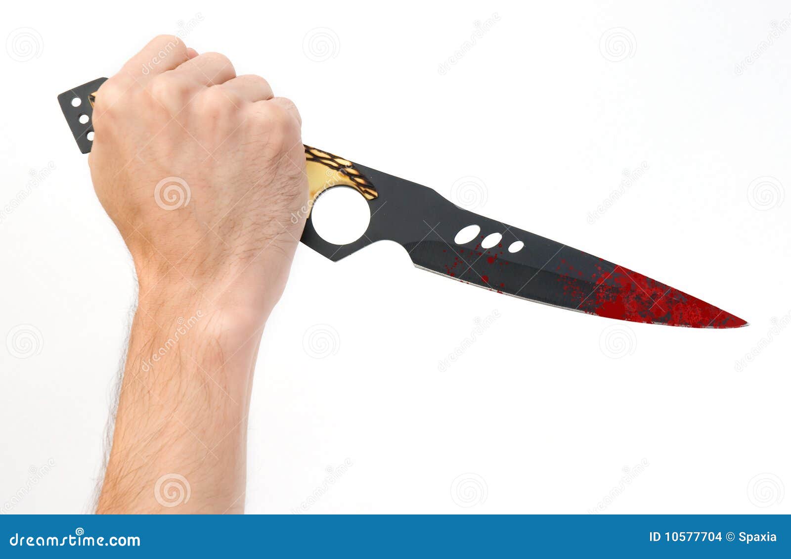 Hand with blood dagger stock photo. Image of steel, isolated - 10577704