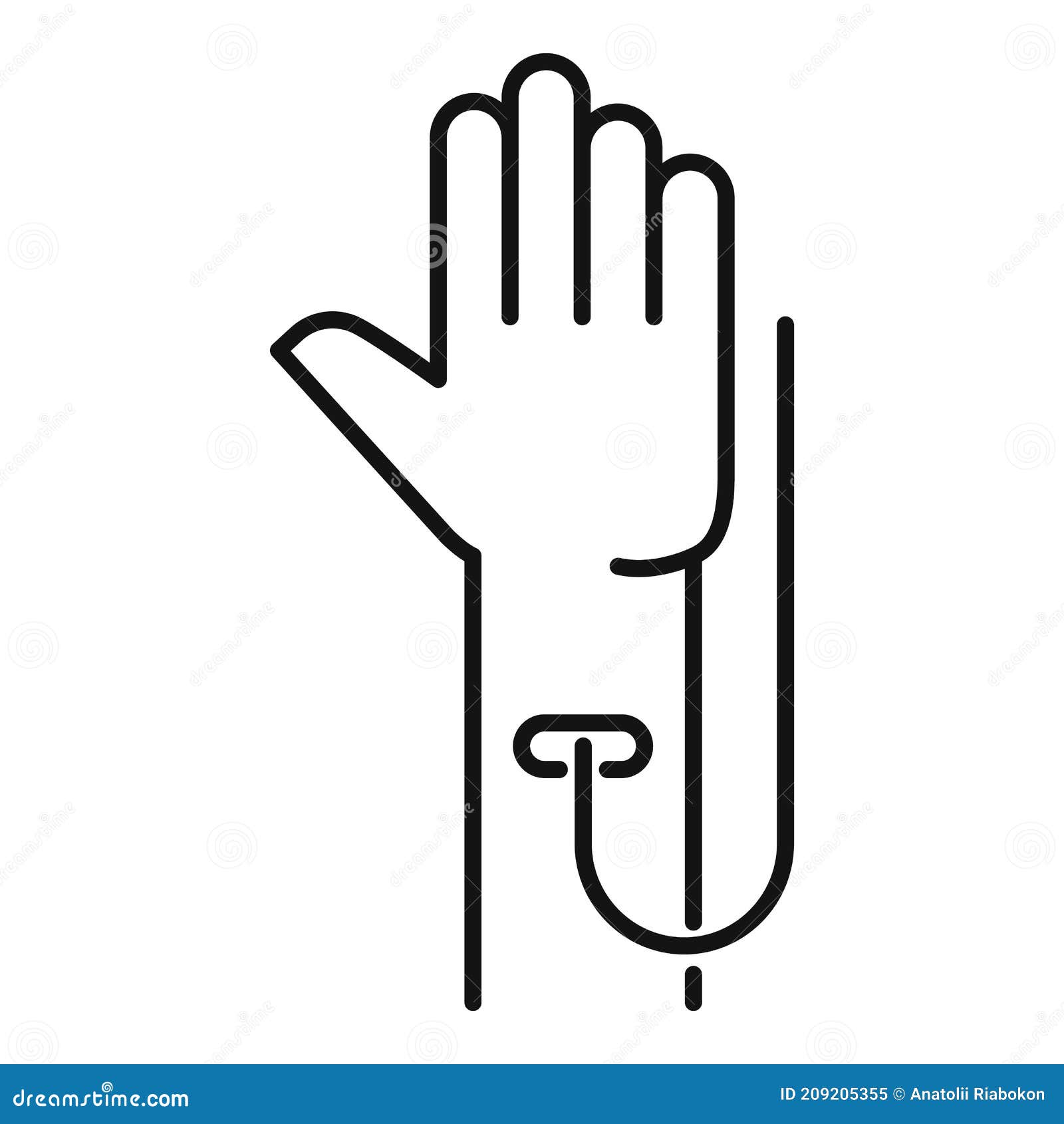 Hand Blood Donation Icon, Outline Style Stock Vector - Illustration of ...