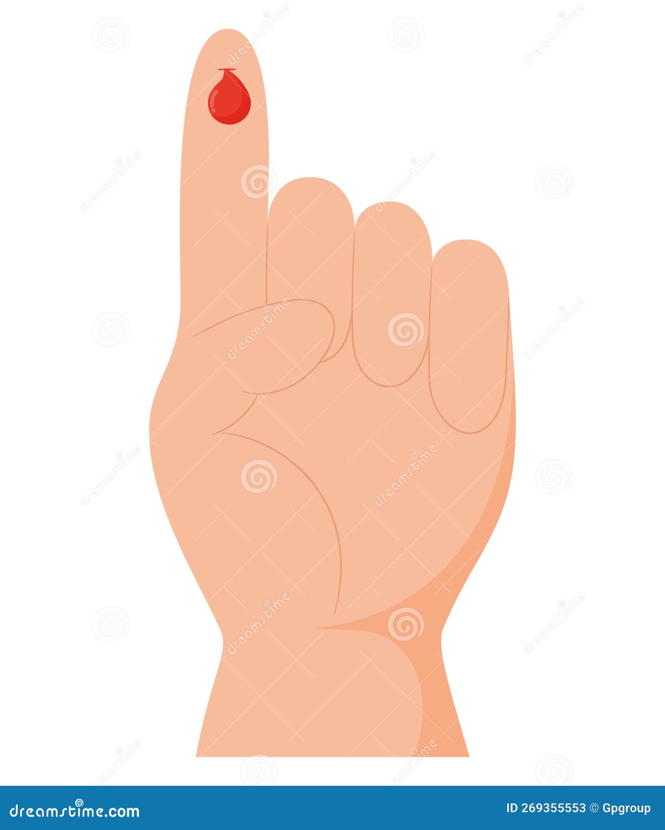 Hand with a blood drop stock vector. Illustration of donor - 269355553