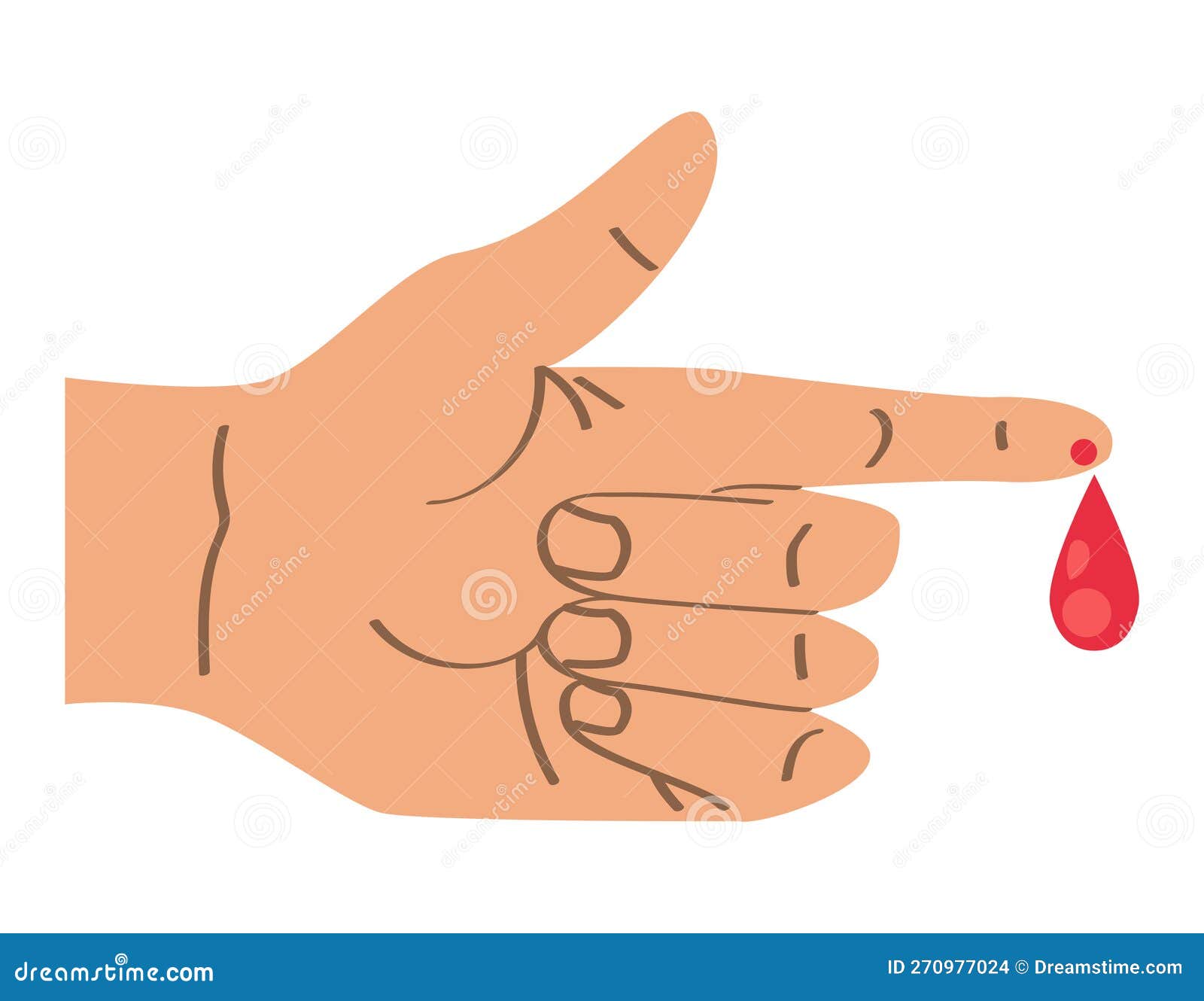 Hand with blood drop stock vector. Illustration of human - 270977024