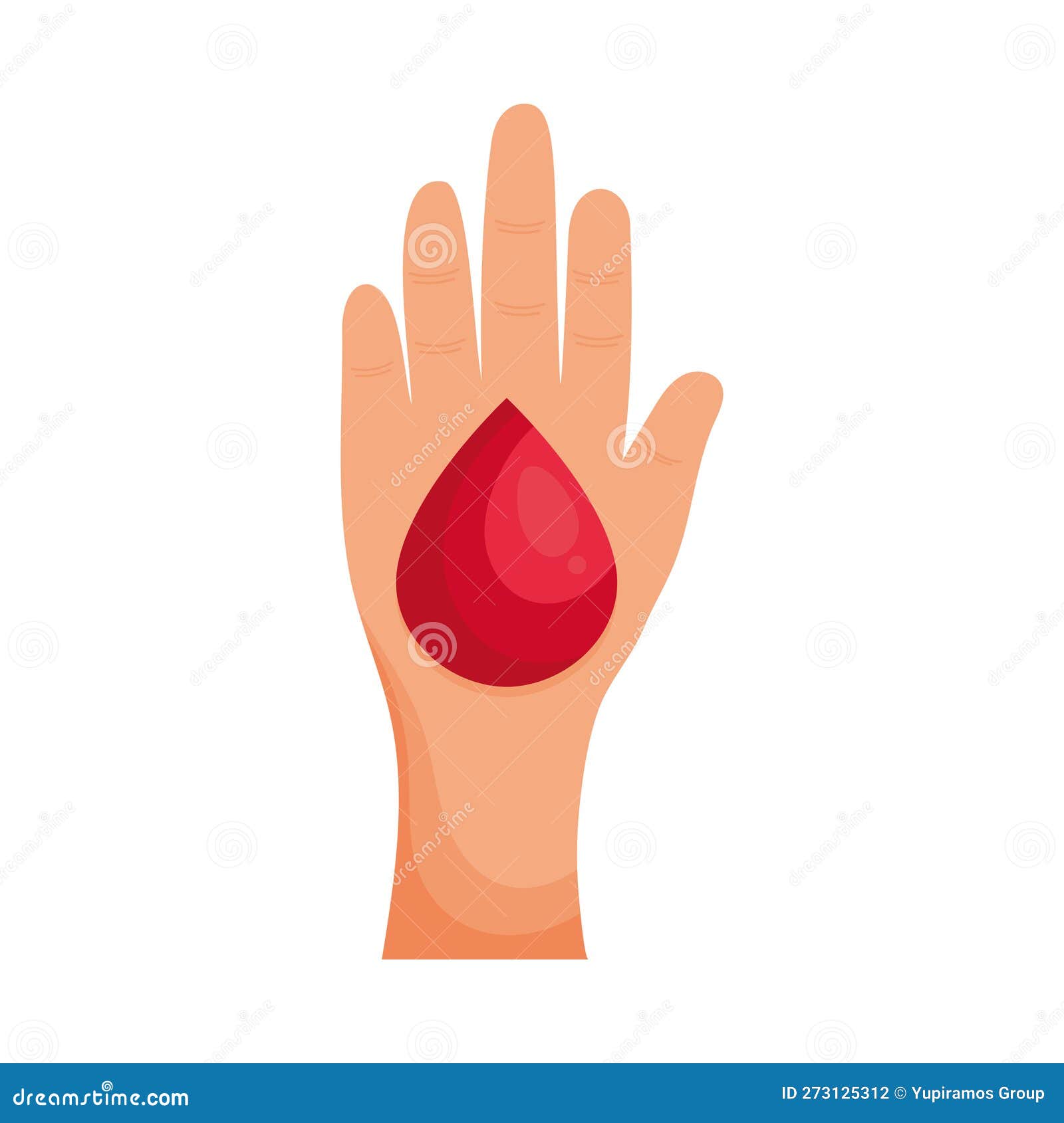 Hand with blood drop stock vector. Illustration of health - 273125312