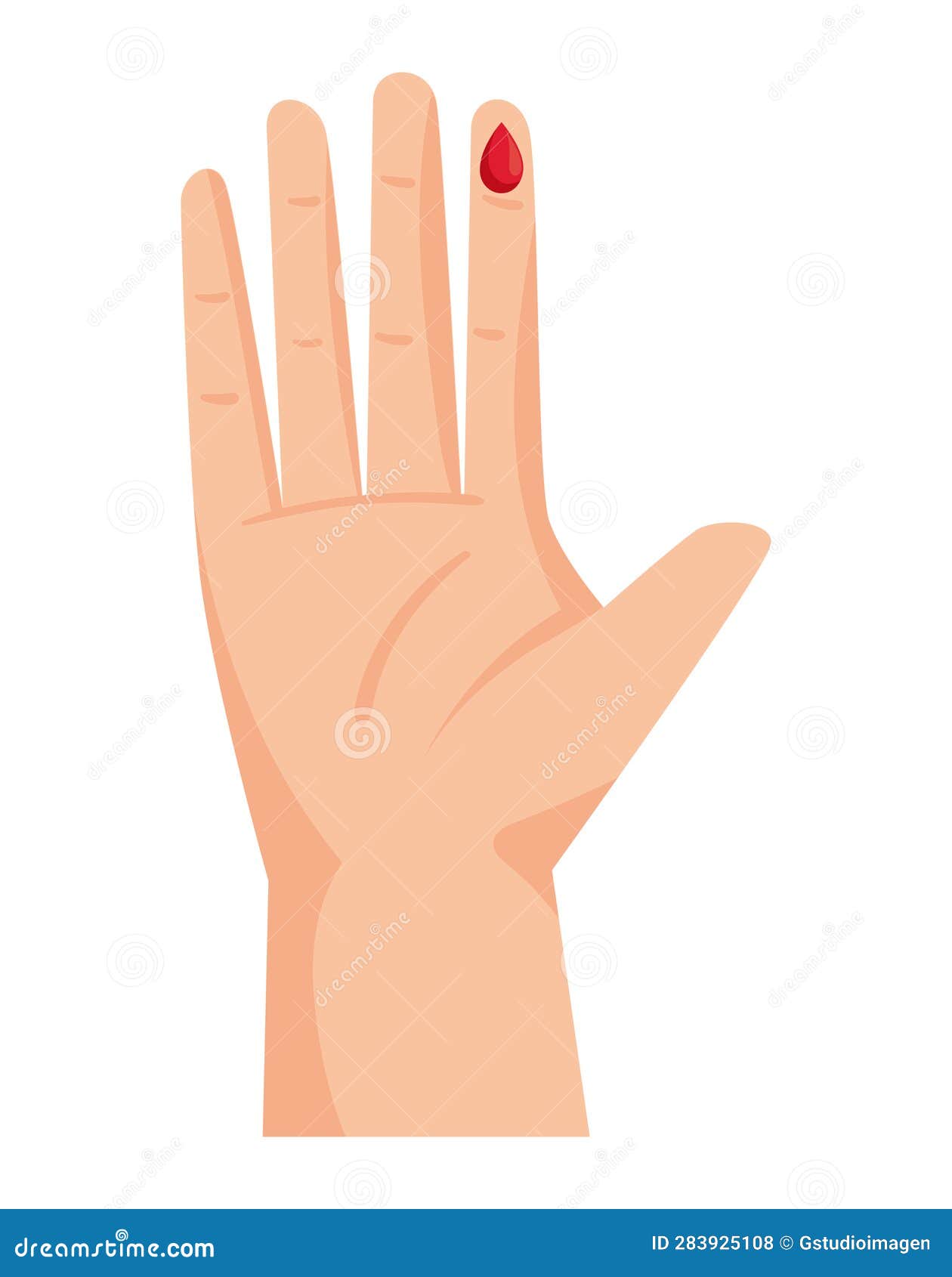 Hand with blood drop stock vector. Illustration of vector - 283925108