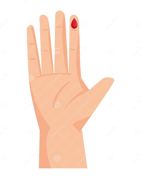 Hand with blood drop stock vector. Illustration of vector - 283925108