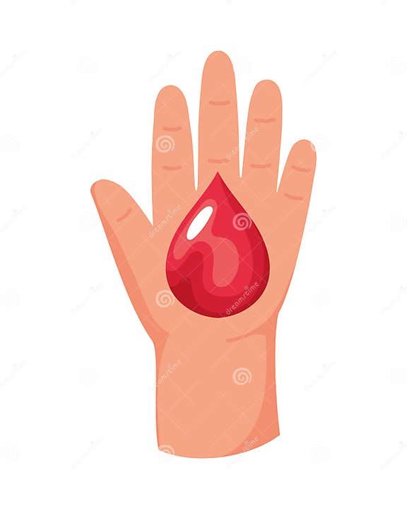Hand with blood drop stock vector. Illustration of life - 283962362