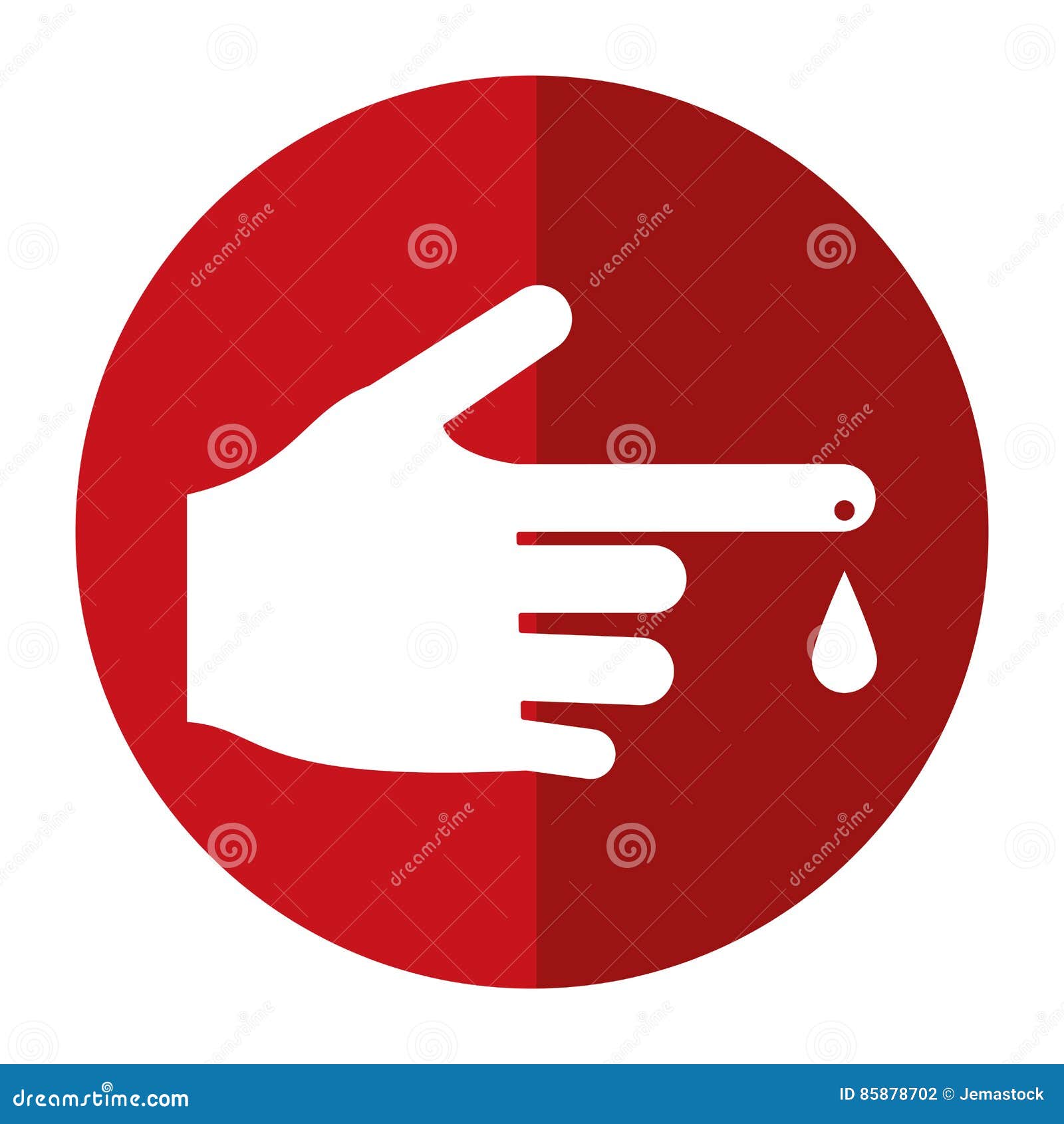 Hand Blood Drop Symbol Shadow Stock Vector - Illustration of object ...