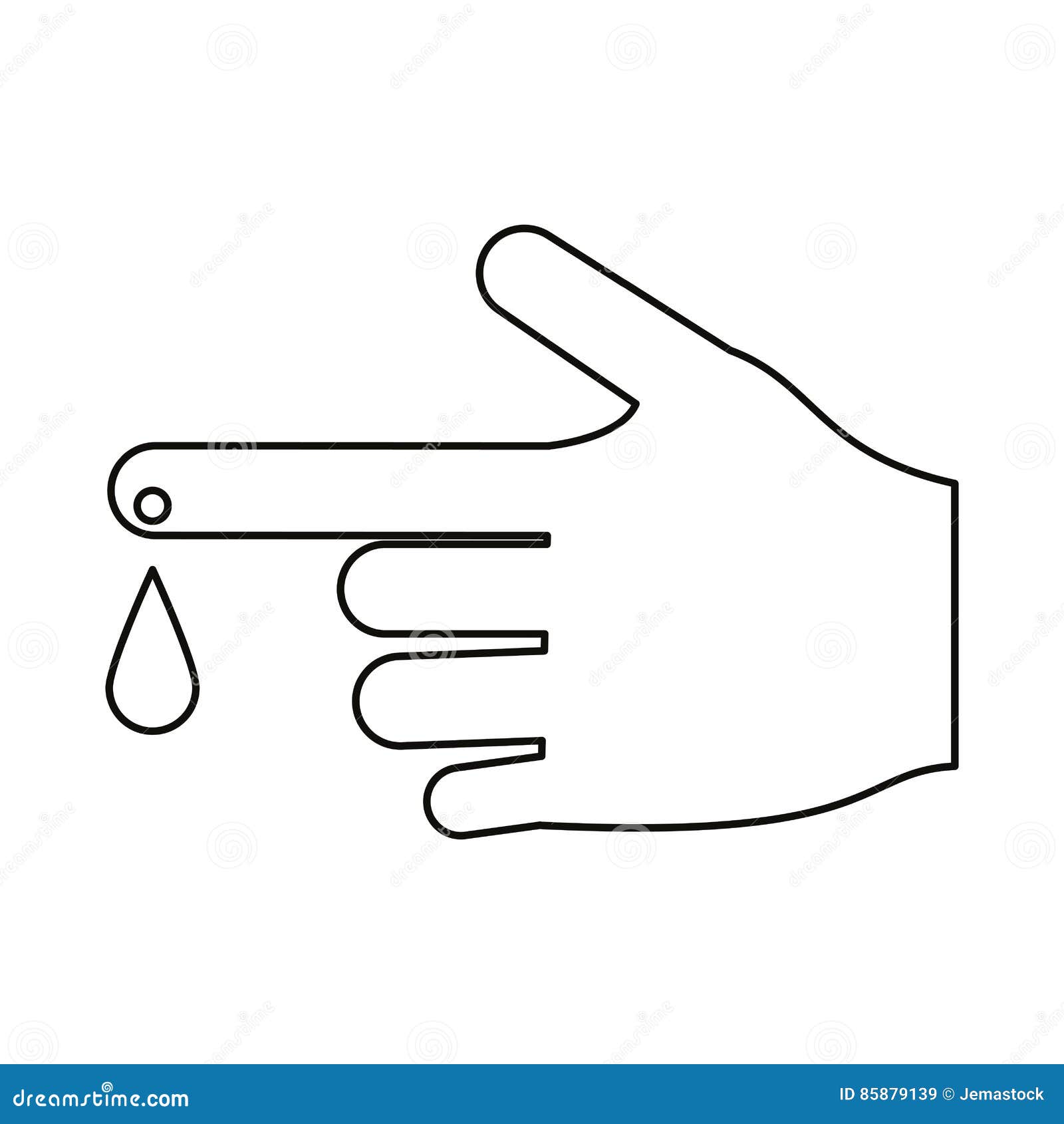 Hand Blood Drop Symbol Thin Line Stock Vector - Illustration of concept ...