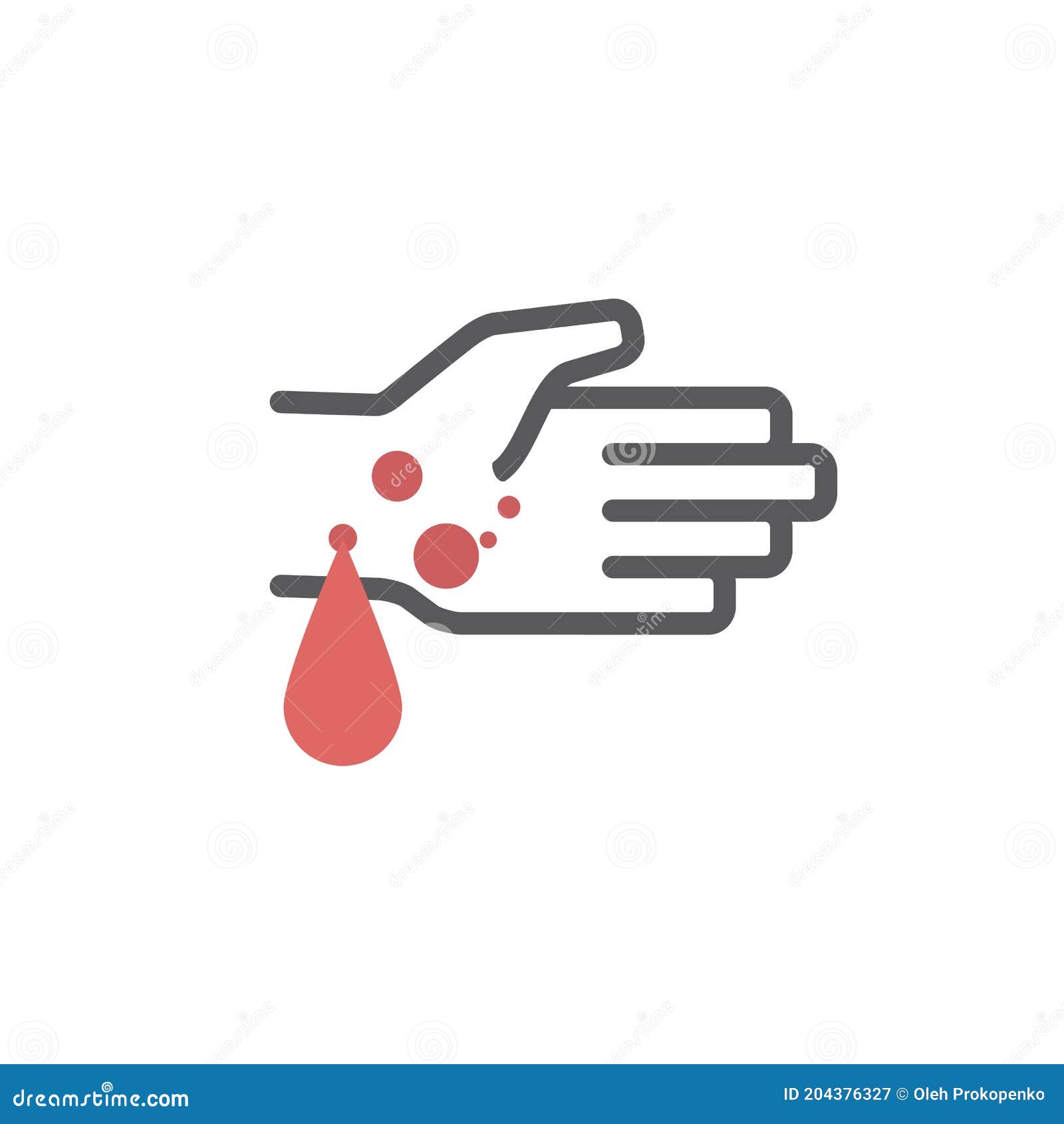 Hand Blood Drop Symbol. Vector Signs for Web Graphics. Stock Vector ...