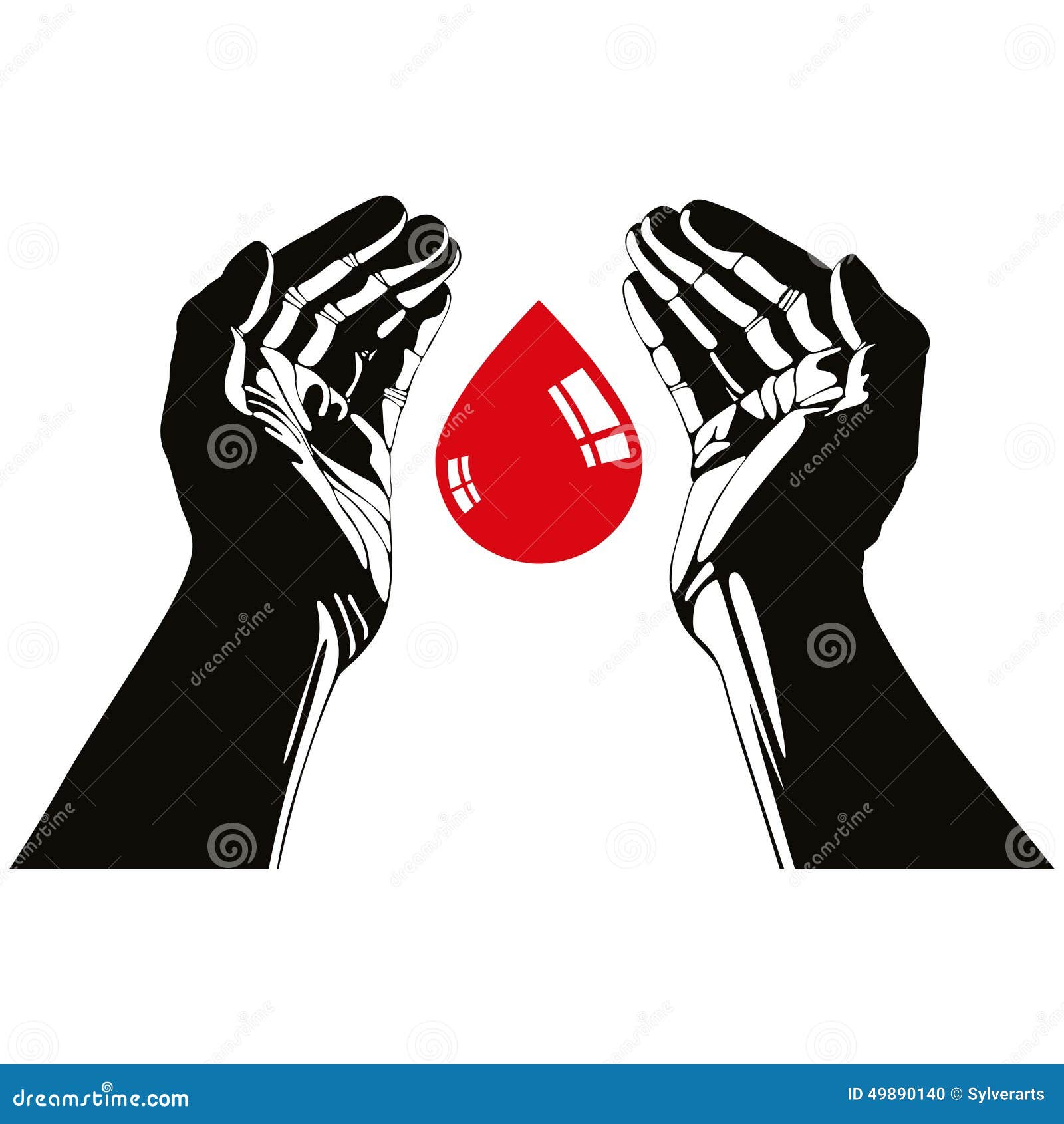 Hand with Blood Drop Vector Symbol. Stock Vector - Illustration of ...