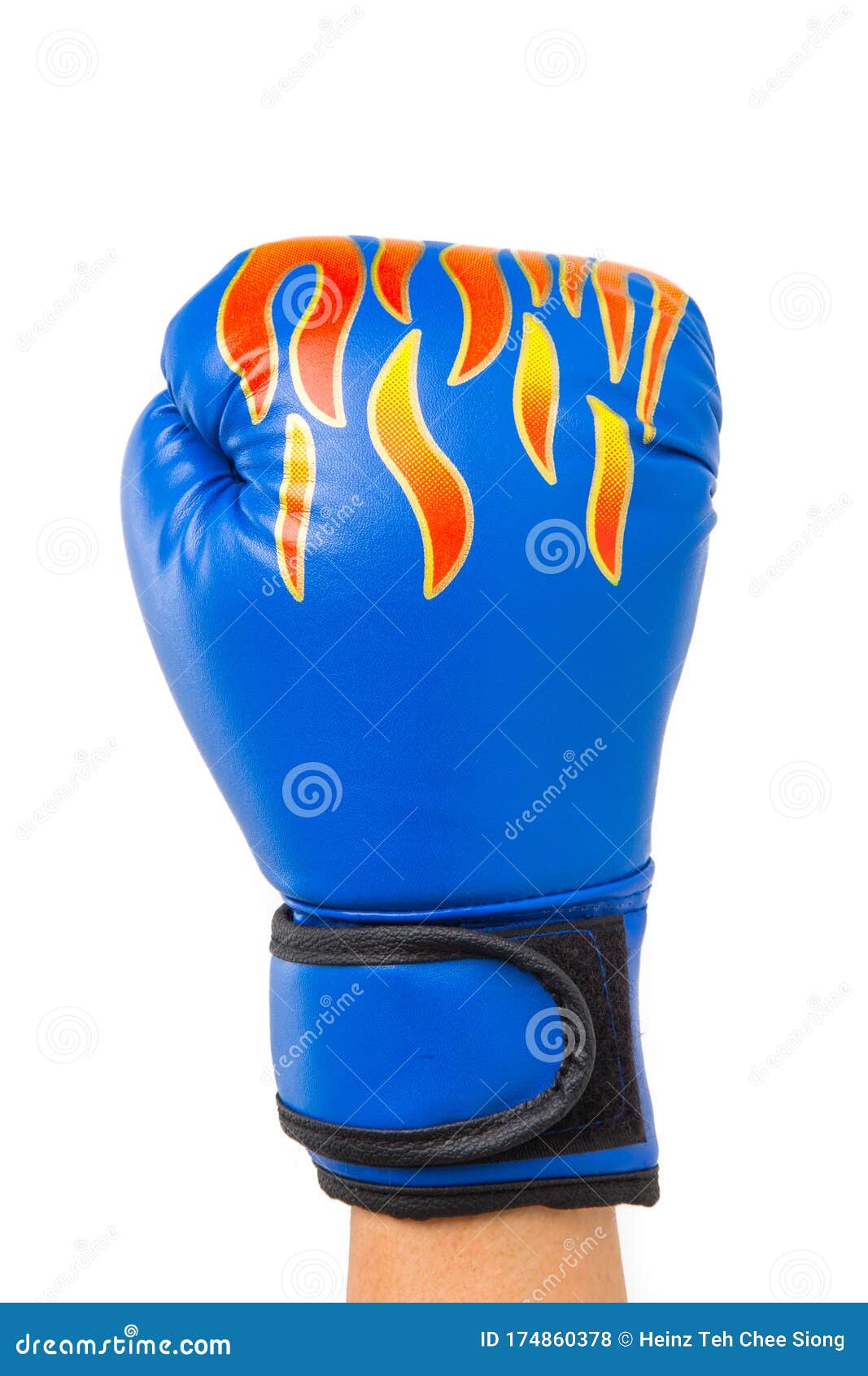 Hand with Blue Boxing Glove Stock Photo - Image of protection ...