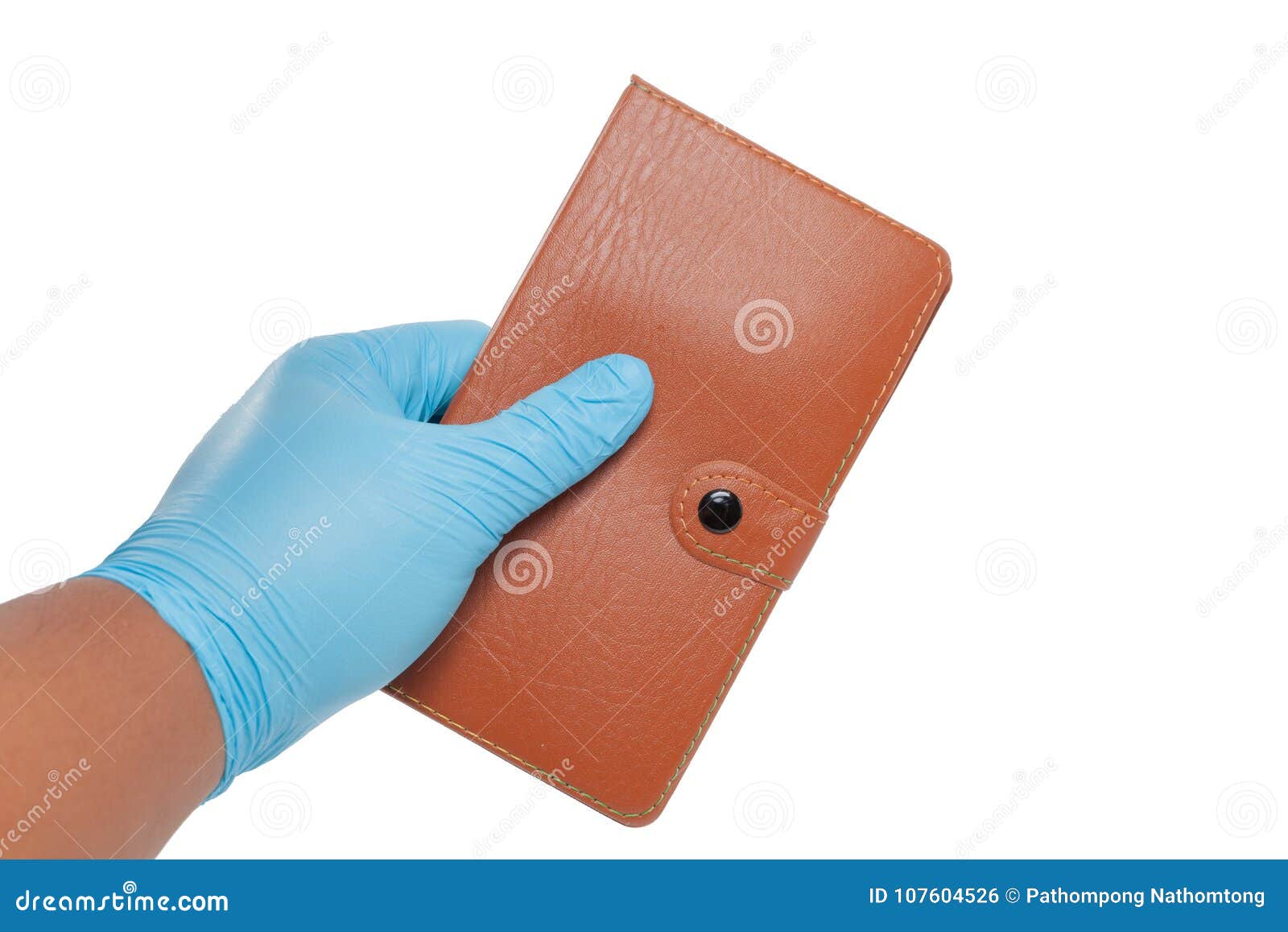 Blue Glove Write Carry a Book Stock Photo - Image of carry, finger ...