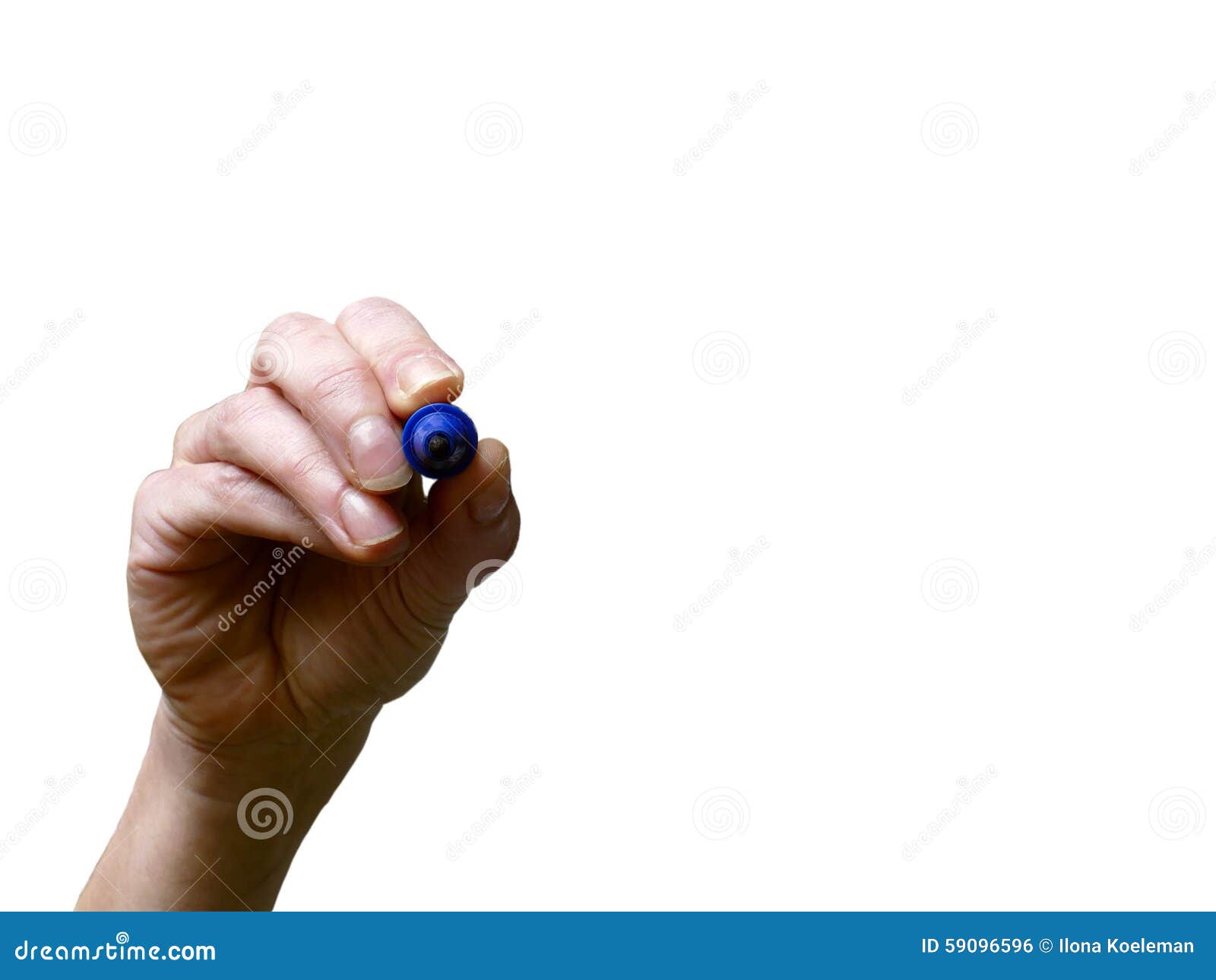 Hand with blue marker stock photo. Image of objective - 59096596