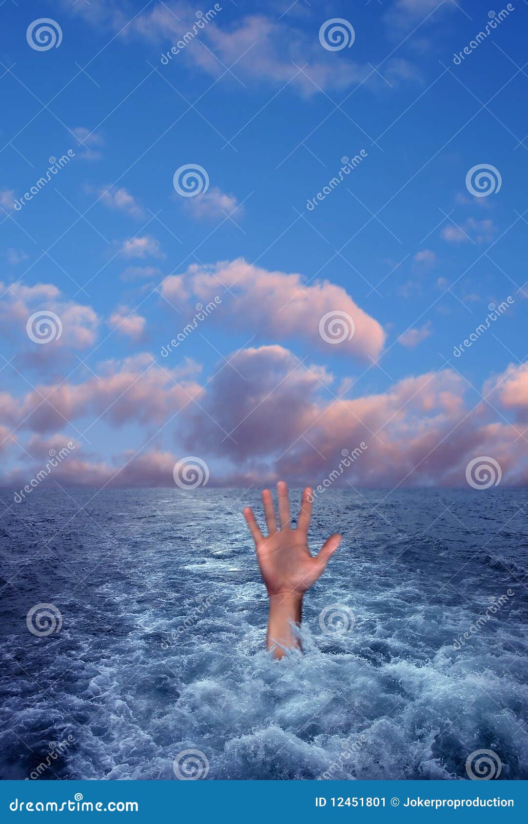 Hand in blue sea stock image. Image of fingers, cloud - 12451801