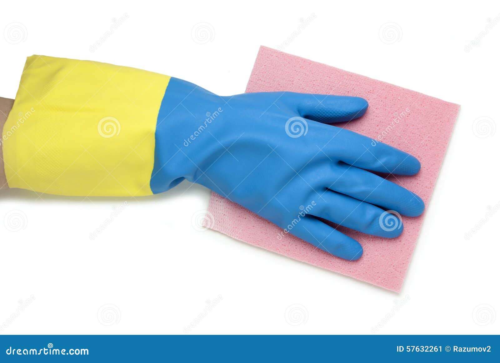 Hand in Blue and Yellow Glove Stock Image - Image of people, flowing ...
