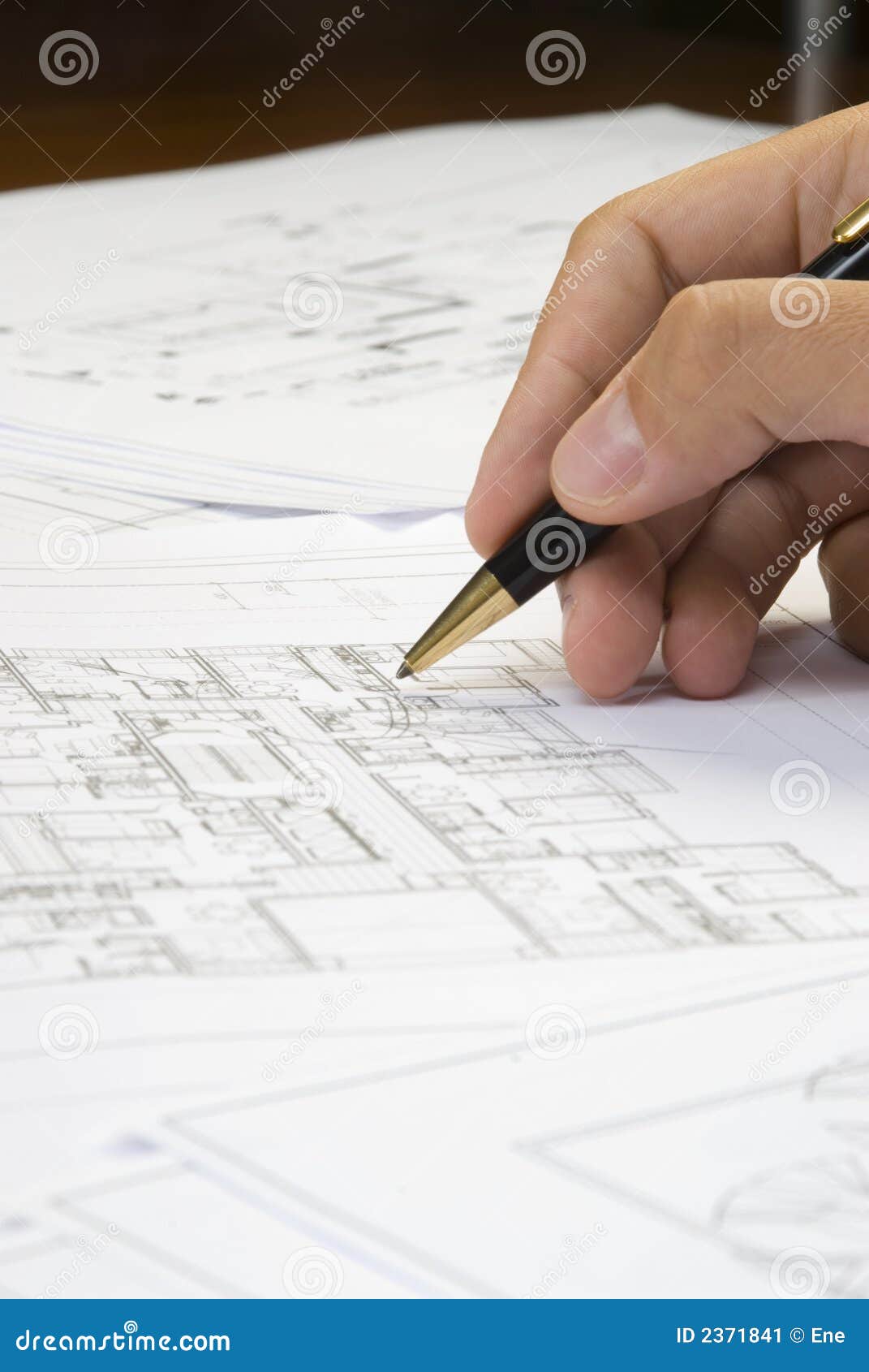 Hand and blueprint stock image. Image of builder, print - 2371841