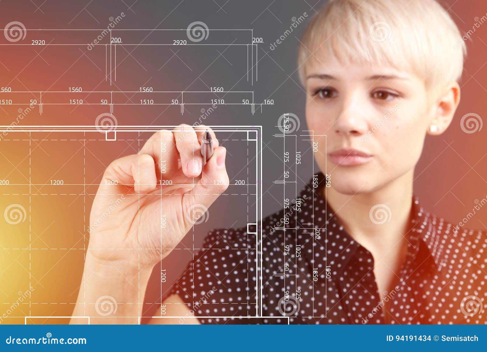 Hand and Blueprint - Engineer Working on Blue Print Stock Photo - Image ...