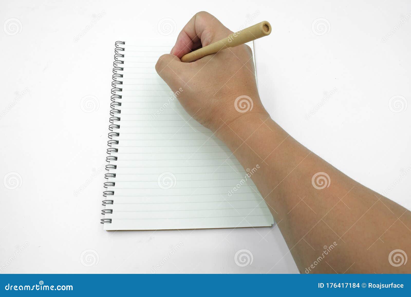 Hand Body Human Write on Book by Pen Made from Paper on White ...