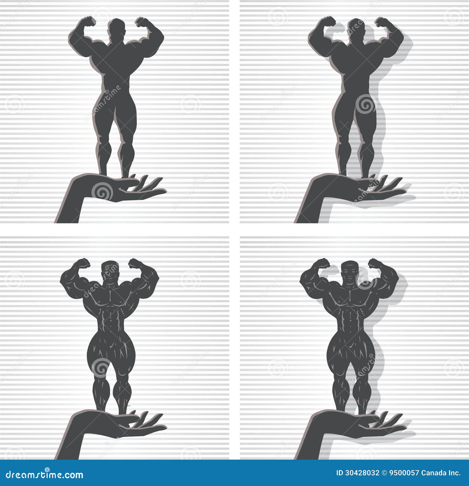 Hand and Bodybuilder stock vector. Illustration of strongman - 30428032