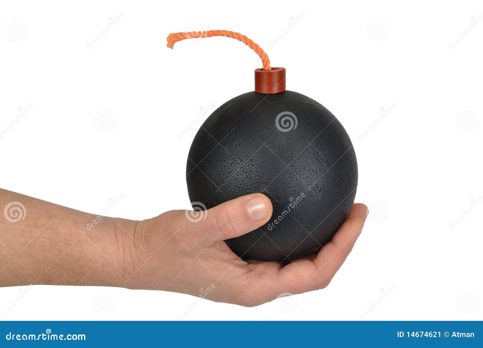 Hand with Bomb stock image. Image of round, hand, terrorism - 14674621