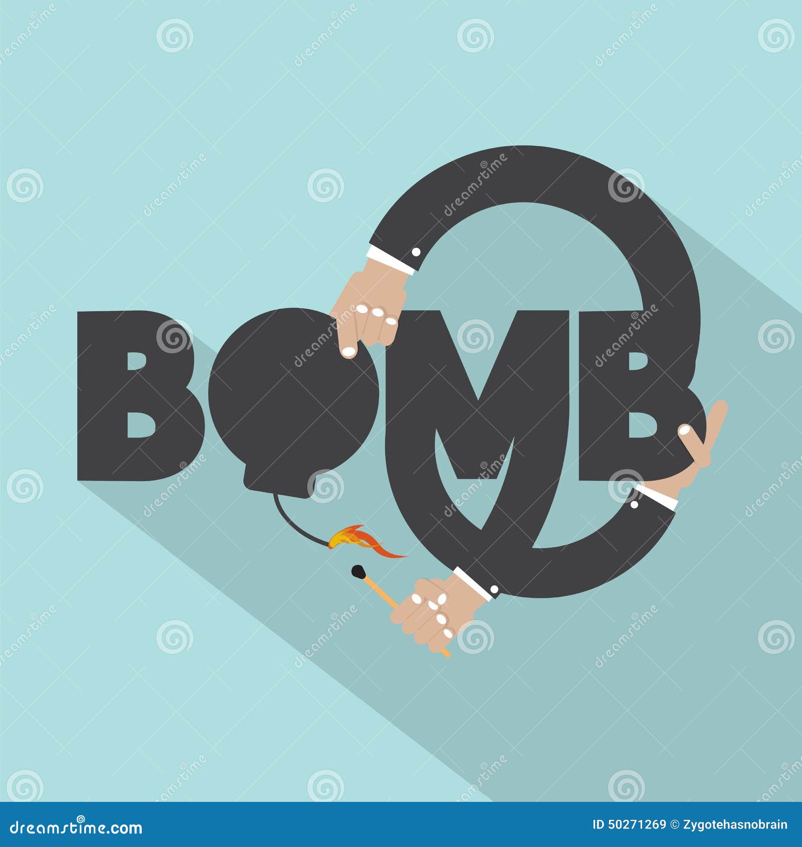 Hand with Bomb Typography Design Stock Vector - Illustration of banner ...