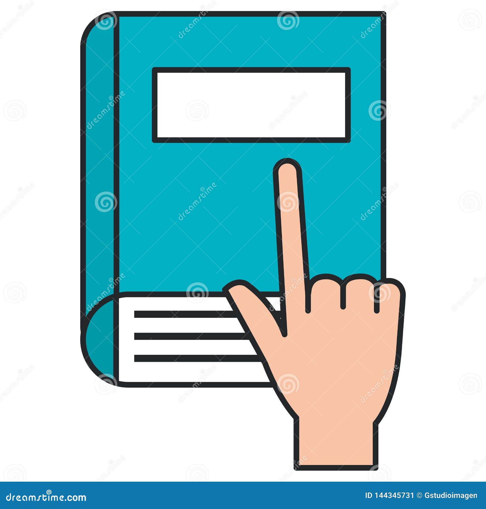 Hand with book school stock vector. Illustration of library - 144345731