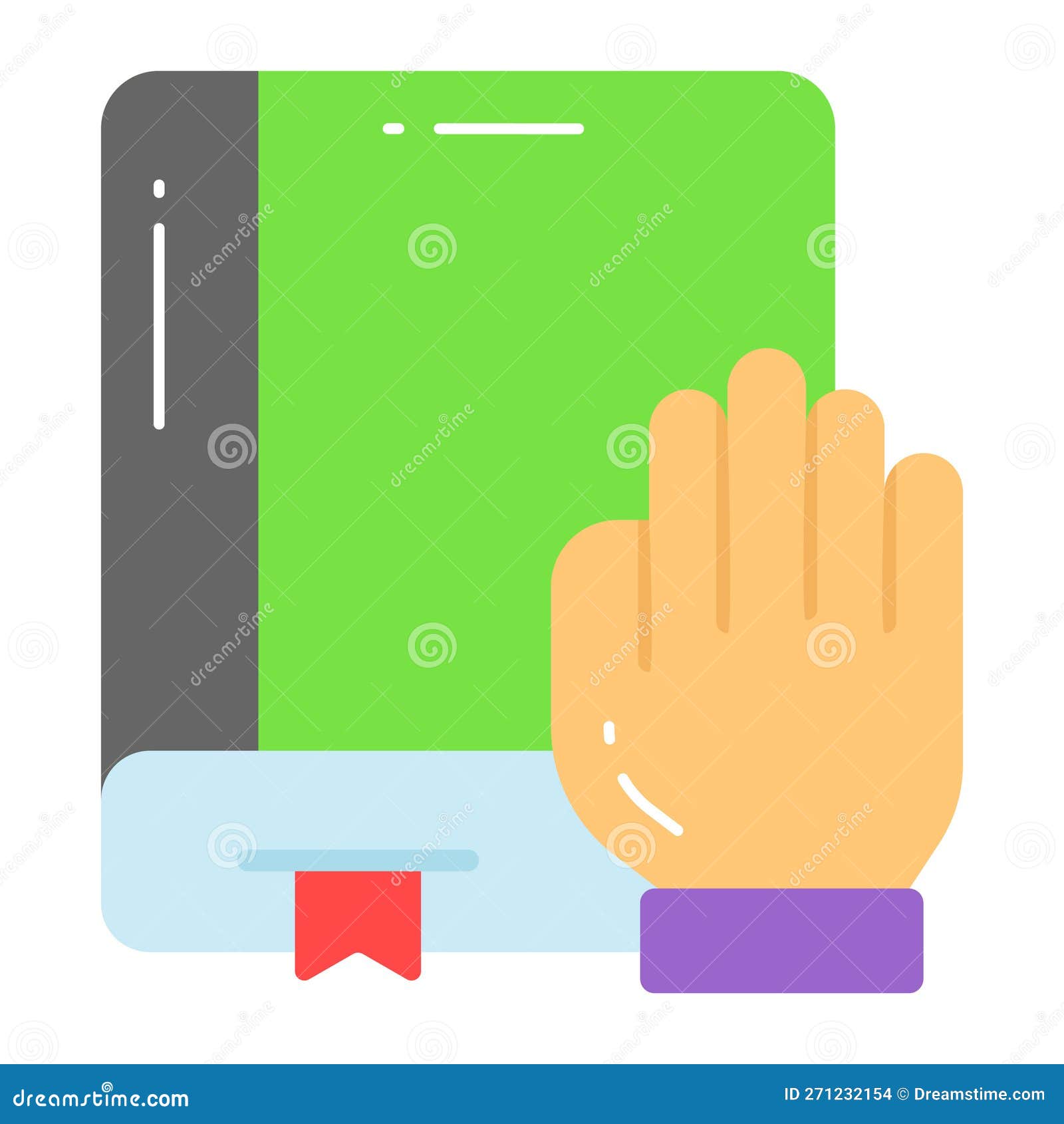 Hand on Book Showing Concept of Oath Vector, Oath Book Icon Stock ...