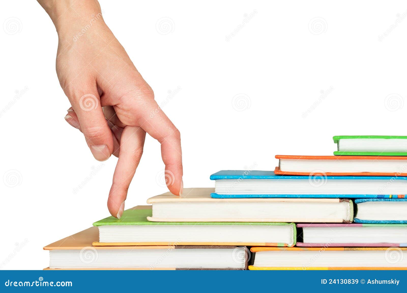 Hand and book stairs stock image. Image of abstract, idea - 24130839