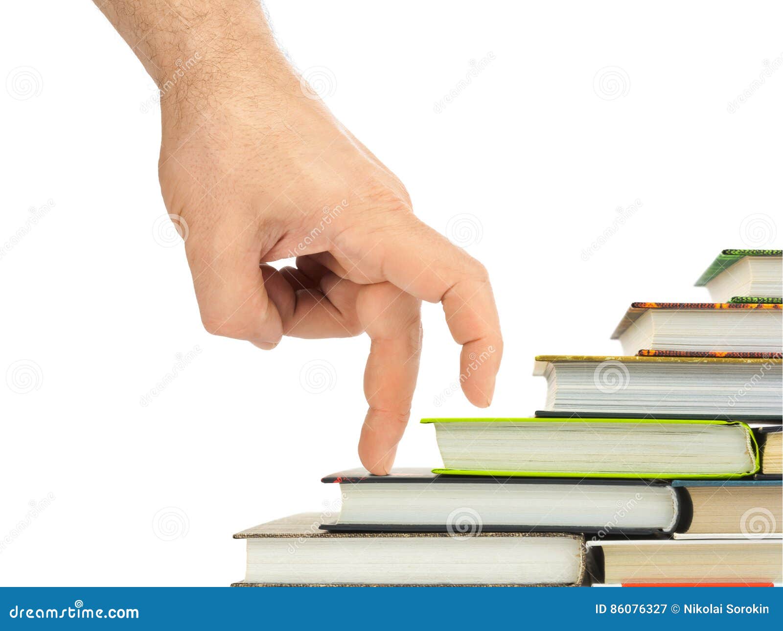 Hand and book stairs stock image. Image of literature - 86076327