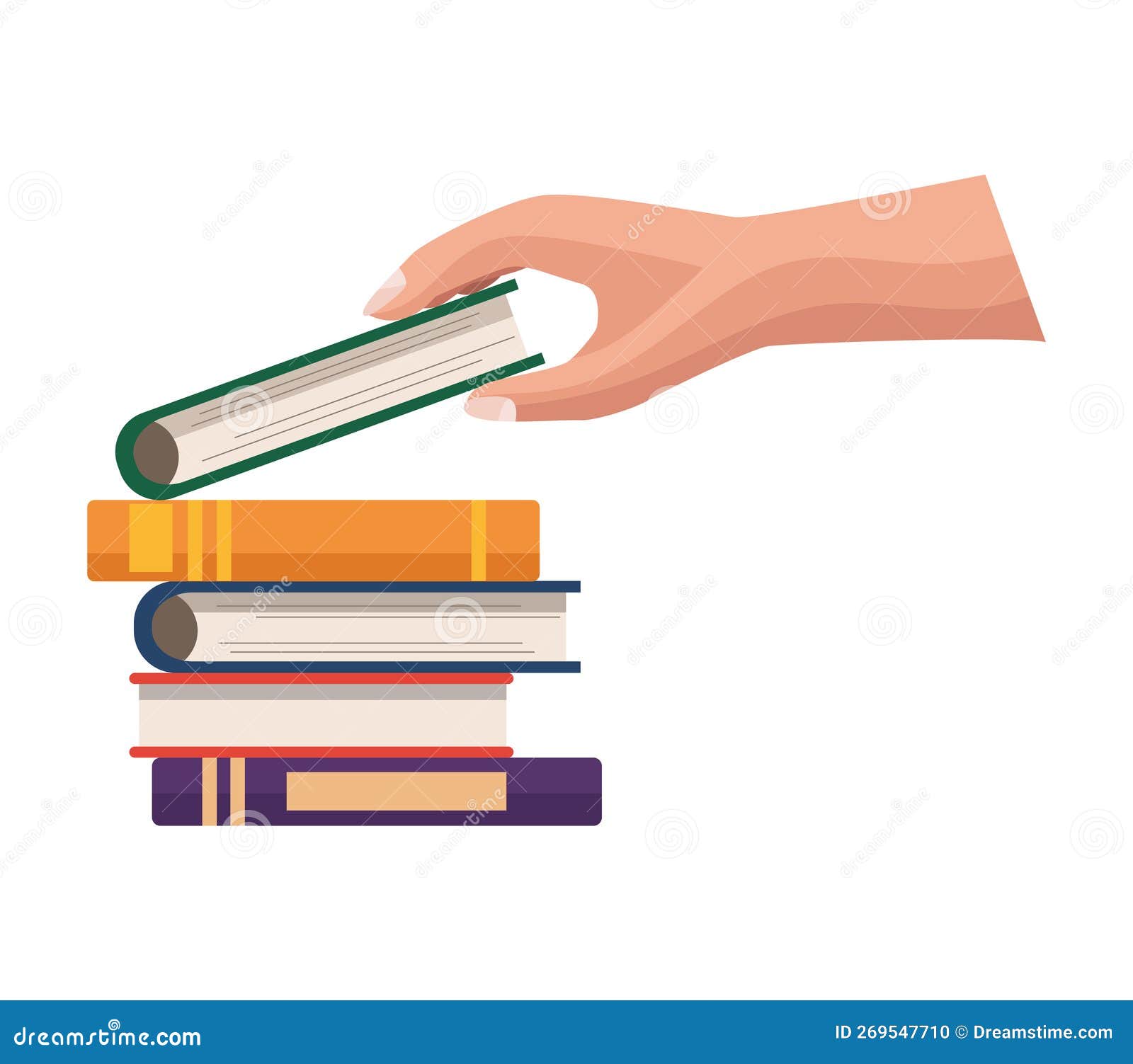 Hand with books library stock vector. Illustration of education - 269547710