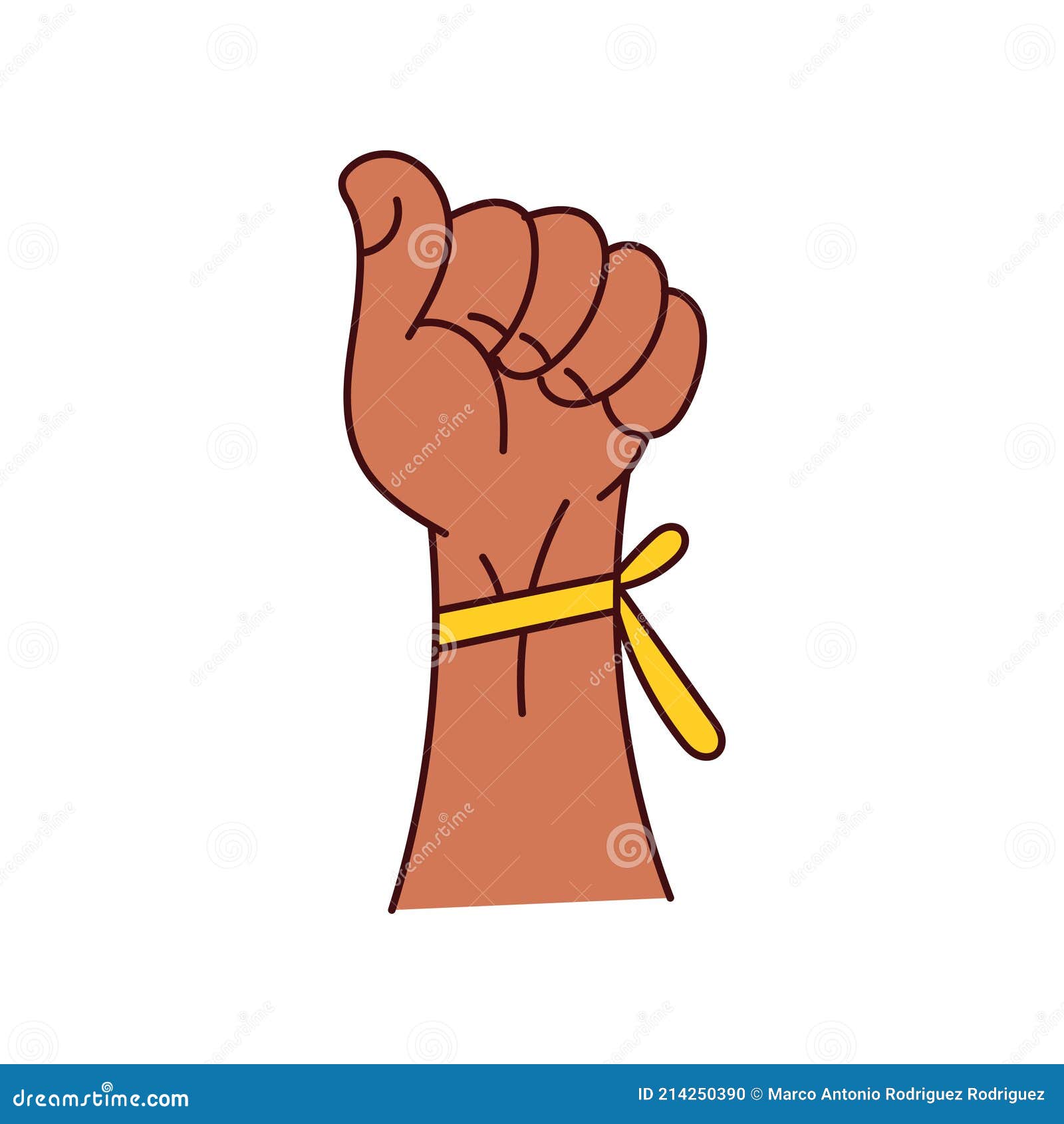 Hand with a Bow on the Wrist Stock Vector - Illustration of watch ...