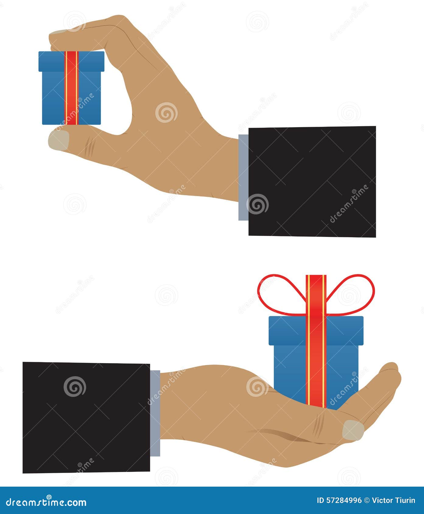 Hand with a Box (with a Gift). Stock Vector - Illustration of ...