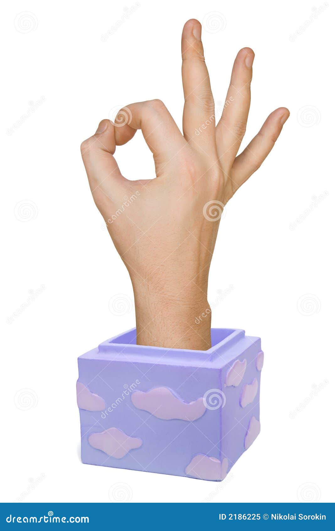 Hand in box (okay sign) stock image. Image of secret, luck - 2186225