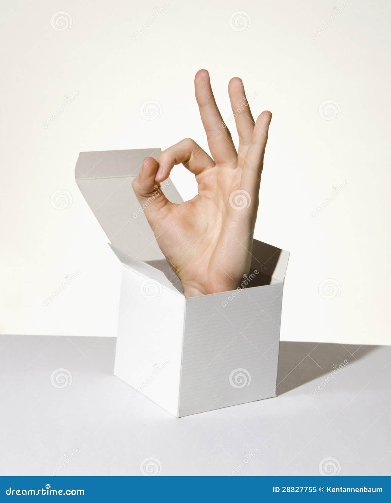 Hand in Box Showing Aok Sign Stock Image - Image of encouragement, hand ...