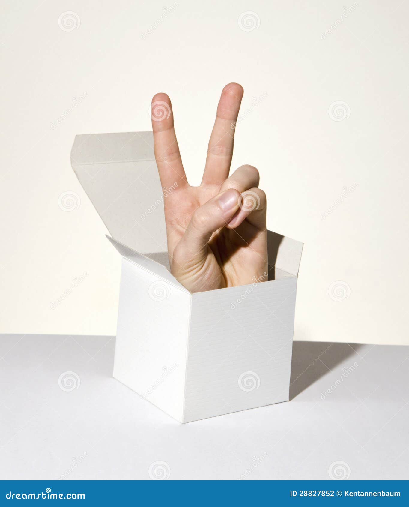 Hand in Box Showing Peace Sign Stock Photo - Image of symbolism ...