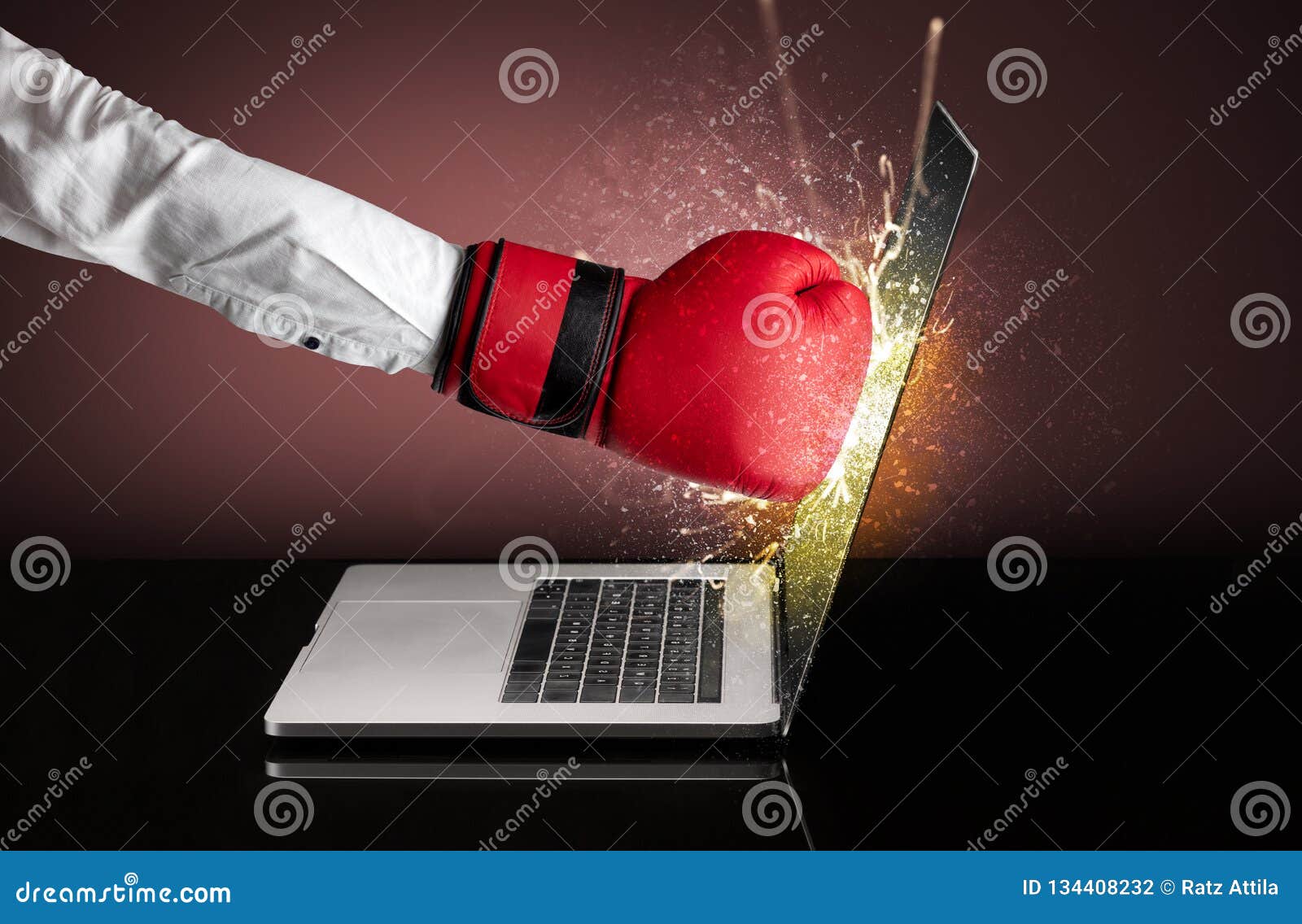 Hand boxing laptops screen stock photo. Image of pointer - 134408232