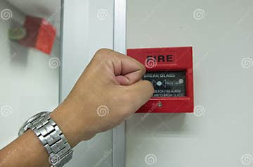 Hand Brake the Fire Alarm for at the Wall. Stock Photo - Image of ...