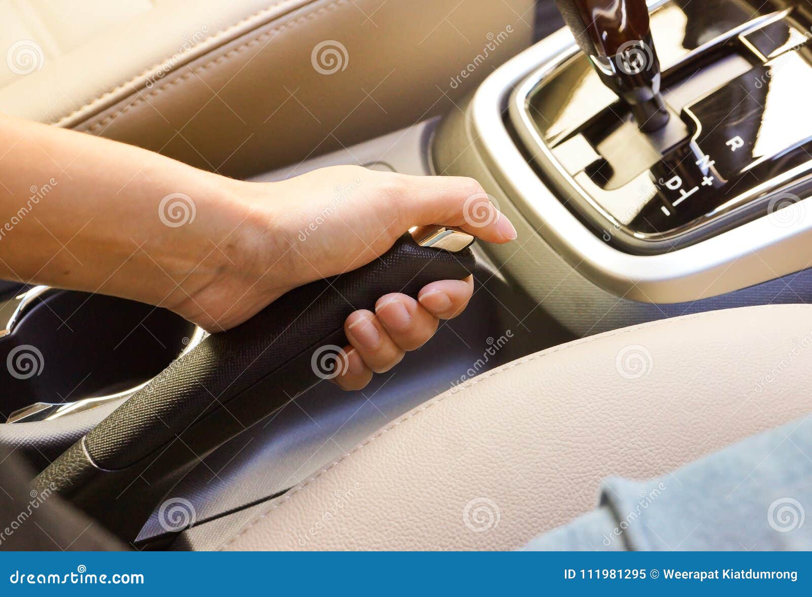 Hand brake lever stock image. Image of safety, auto - 111981295