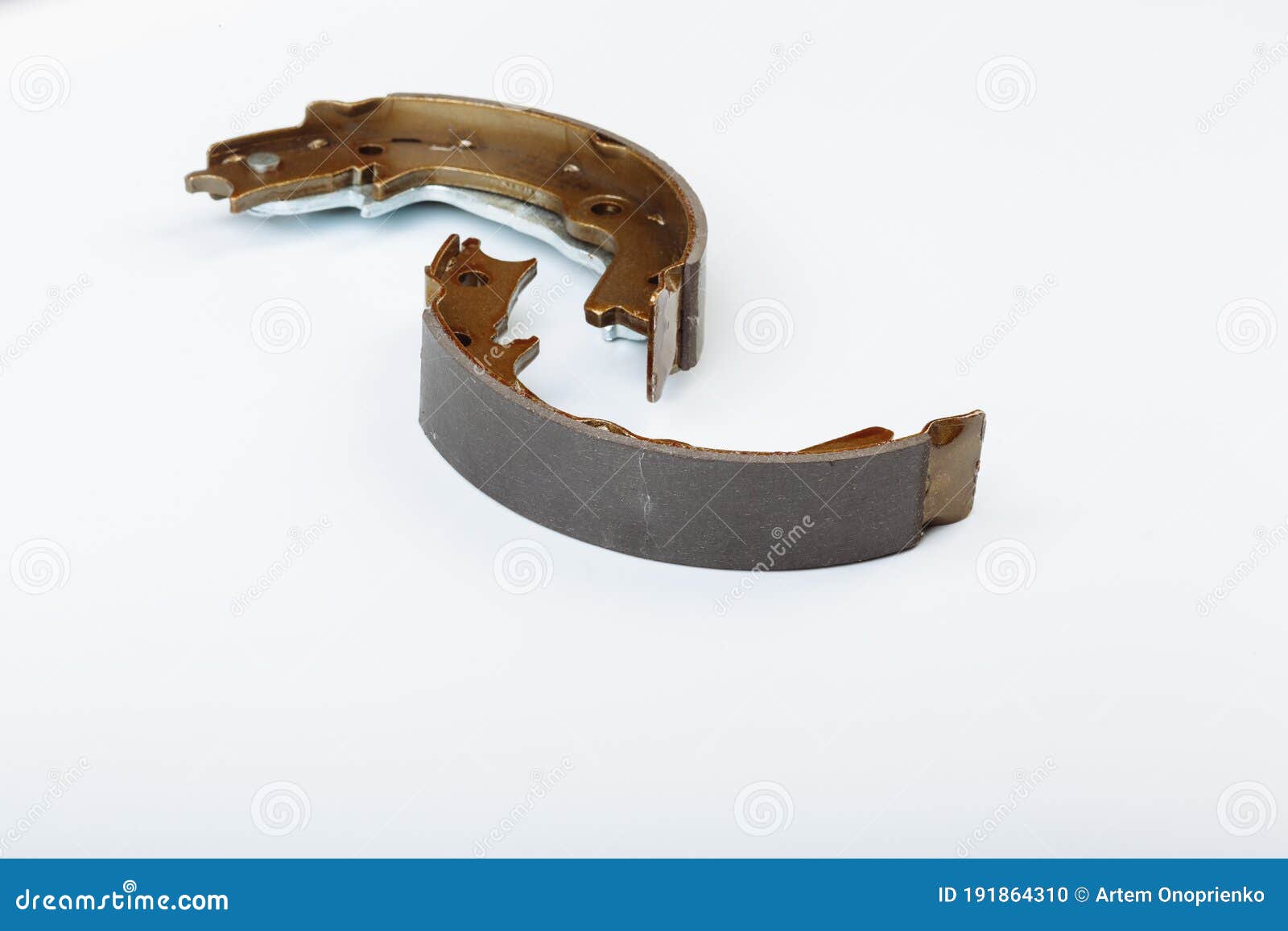 Hand Brake Pads are Lying on the White Surface before Replacement ...