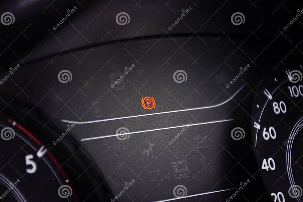 Handbrake warning lights. stock image. Image of black - 153959371