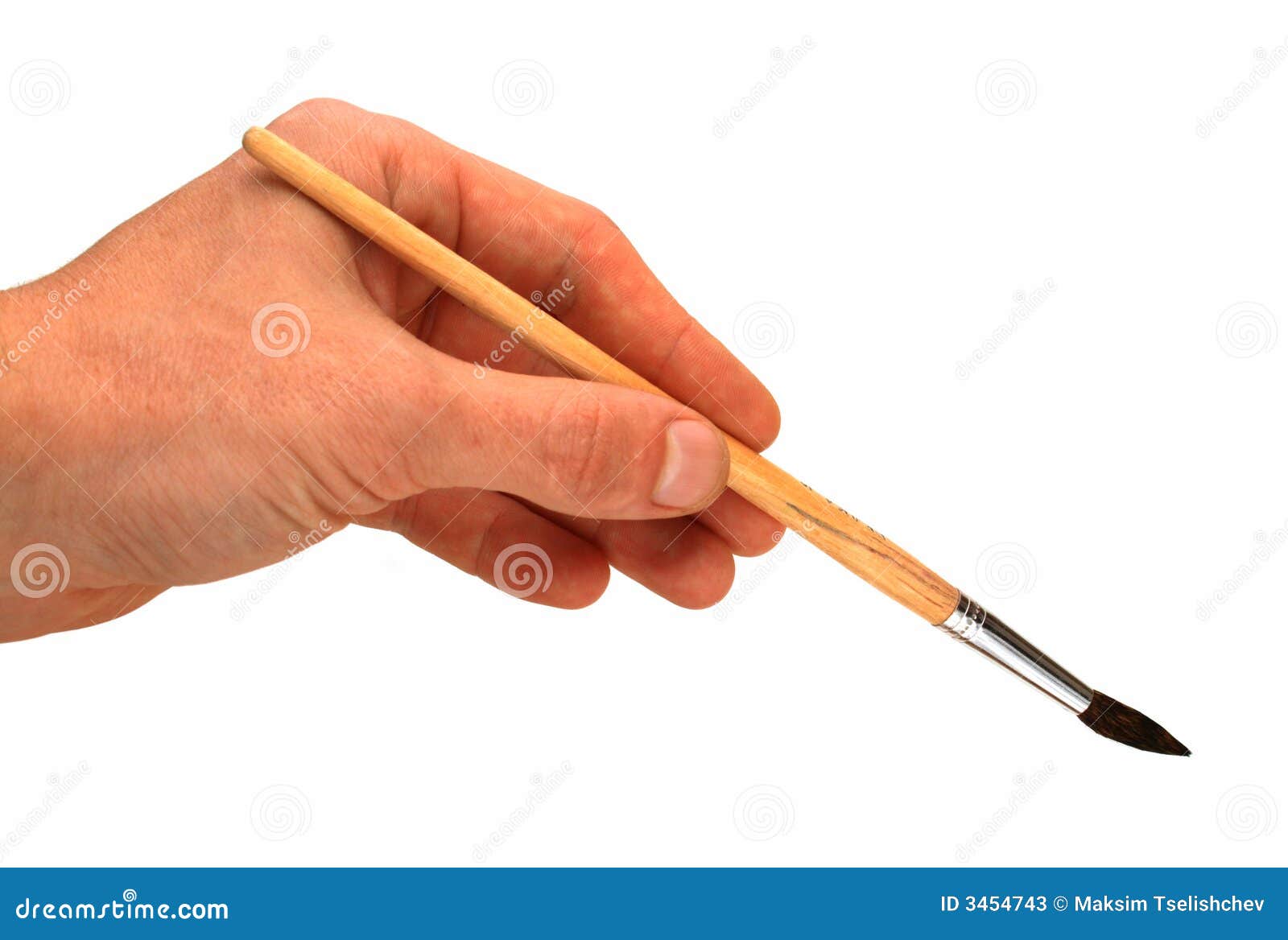 Hand with brash painting stock image. Image of advertise - 3454743