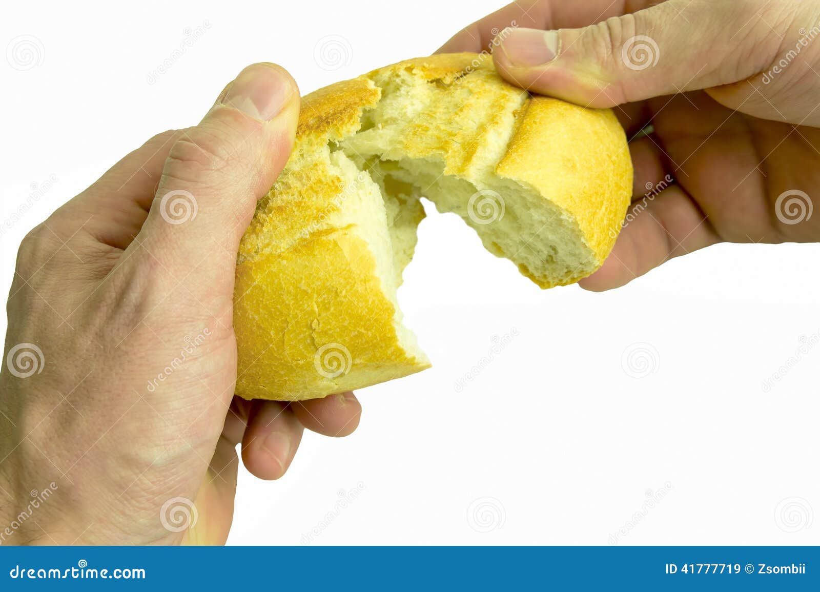 Hand and bread stock image. Image of eating, wood, food - 41777719