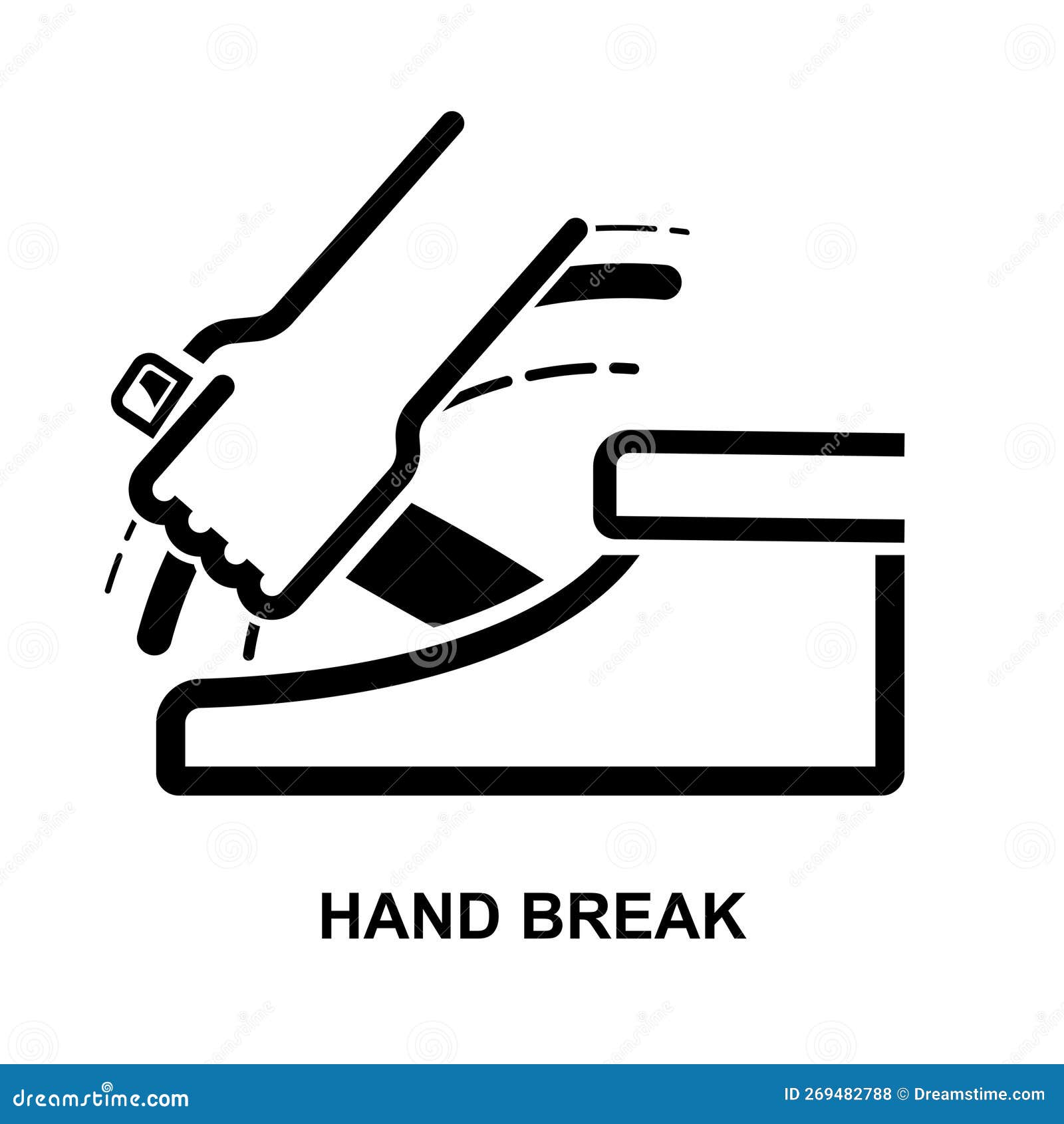 Hand Break Icon Isolated on White Background Stock Vector ...